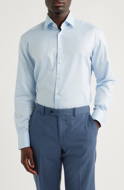 1863 BY ETERNA modern fit dot pattern non-iron cotton dobby dress shirt